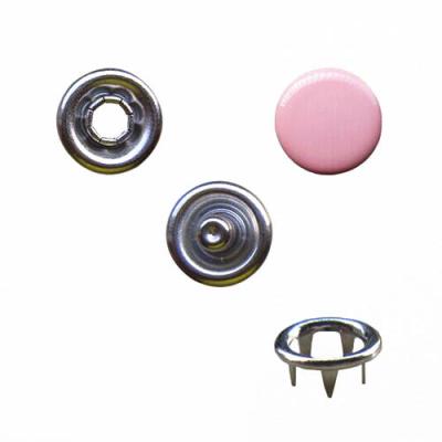 China Pink Color Snap Button for Garment 4 Pieces; Dyed Capped Prong Fastener; Enamel Capped Prong Buttons for sale