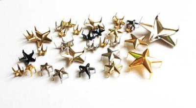 China Eco-Friendly Brass Nailheads Star Shape ; Long Leg Pronged Nail Heads; Metal Nailhead for Leather Work for sale