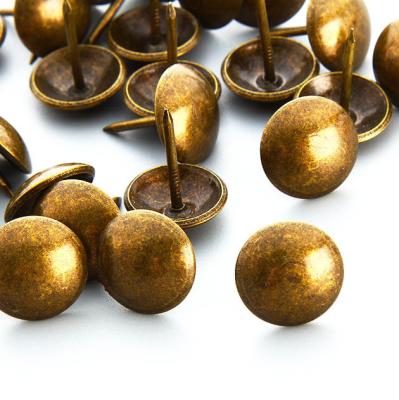 China Half Ball Upholstery Tacks 9x17mm in Antique Brass;Brass Furniture Studs;Upholstery Nailhead Trims; Upholstery Nails for sale