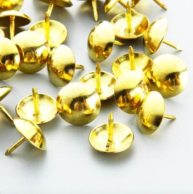 China Domed Upholstery Nails 10.5mm Diameter Head; Small Gold Upholstery Nailhead Trim;Vintage Gold Upholstery Tacks 10.5x9mm for sale
