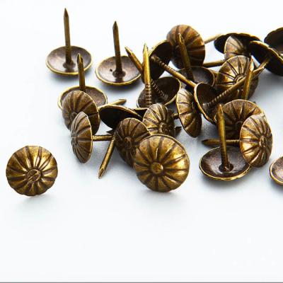 China Brass Daisy Upholstery Nail 9.5mm Head;Daisy Finish Upholstery Nails;Tony Bronzy Decorative Tacks for sale