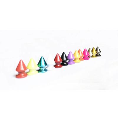 China Colorized Brass Tree Spikes for Leather Crafts;Conical Metal Screw Back Tree Spike;Small Color Tree Spikes Screwback for sale