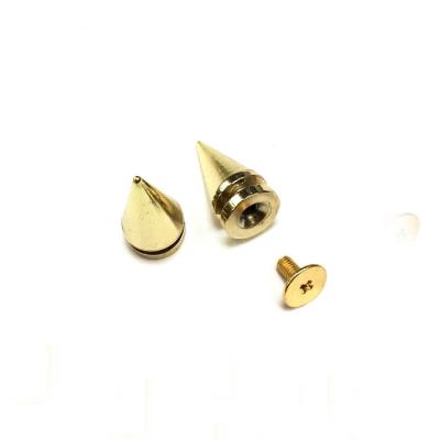 China Tree Spikes for Leather Goods 15mm Height; Silver Cone Spikes Slotted ScrewBack; Gold Tree Spikes Crossed ScrewBack for sale