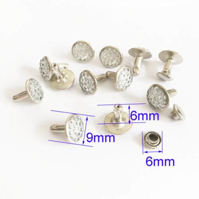 China Fashion Rivets with Sparking Diamond Like Sugar; Resin Diamond Rivets Metal Setting for sale