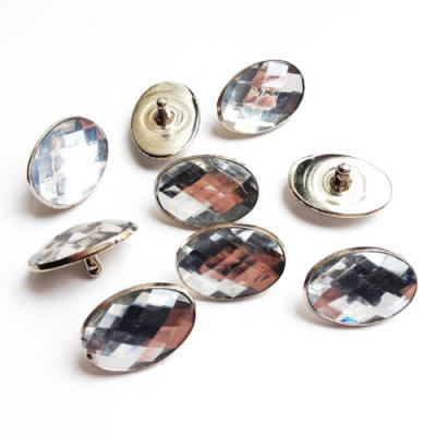China Crystal Oval Rivets for Bags 13x18mm; Diamond Ellipse Rivets Buttons for sale