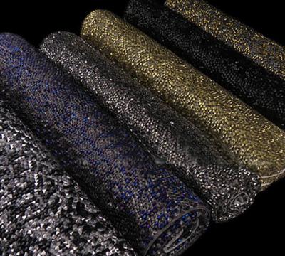 China Adhesive Rhinestone Mesh Ribbon in Double Point Back for Wedding Trims; Heat Transfer Diamond Trims for sale