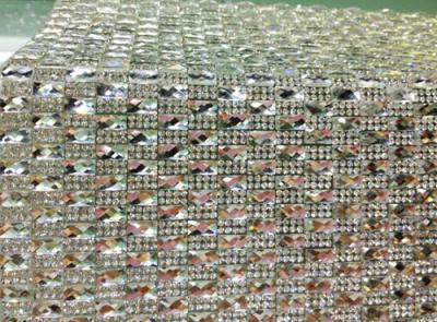 China HotFix Diamond Ribbon Trim with Big Crystal Stones 10x14mm Adhesive Back for sale