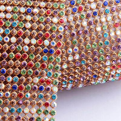 China DIY Wedding Diamond Mesh Wrap Roll Sparkling Colorful Stone 43x115cm/Roll for sale