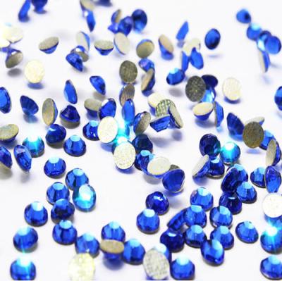 China Premium Quality Hot-Fix Rhinestones Low Lead; SS12 Capri Blue Hotfix Rhinestones for sale