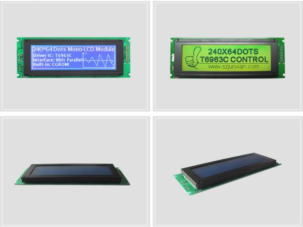Quality 240×64 Dots Monochrome Graphic LCD Display 200cd/m2 Durable Construction Lcd Screen for sale