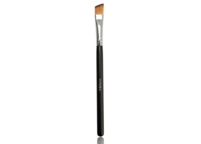 China Unique Designed Medium Size Angled Concealer Brush With Black Wood Handle for sale