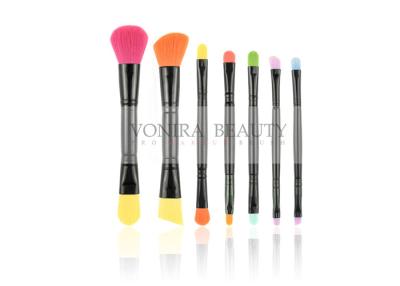 China Colorful Synthetic Makeup Brushes Double End for Travel With Black Roll Case for sale