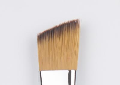 China Unique Designed Medium Size Angled Concealer Brush With Black Wood Handle for sale