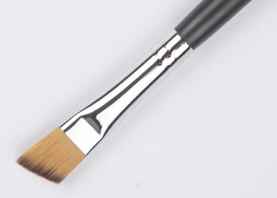 China Unique Designed Medium Size Angled Concealer Brush With Black Wood Handle for sale