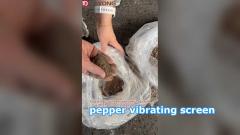 Use a vibrating screen to sieve pepper grains.