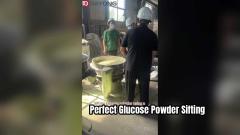 Sifting glucose powder using a rotary vibrating screen
