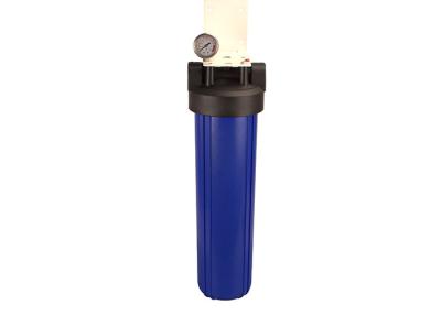 China 20'' big blue whole house  water filter housings 1'' port with pressure gauge for sale