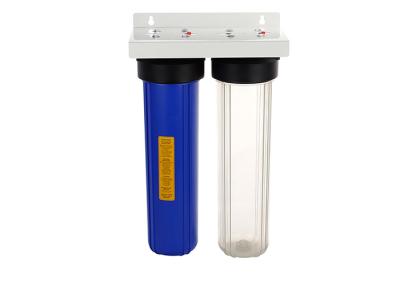 China 20'' big blue whole house  water filter housings 1'' port with blue and clear sump for sale