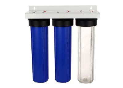 China 20'' big blue whole house  water filter housings 1'' port with blue and clear sump for sale
