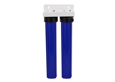 China 20'' slim twin sump blue polypropylene  water filter housings with 1 inch in/out port for sale