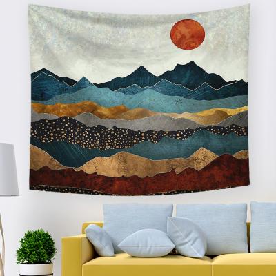 China Mountain Tapestry, Forest Tree Tapestry Sunset Tapestry Nature Landscape Tapestry Wall Hanging Art Nature Home Decoratio for sale