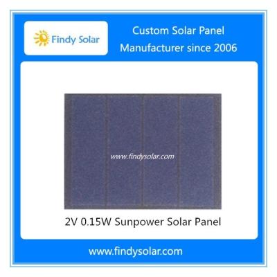 China 2V 0.15W Sunpower Solar Panel, High efficiency Sunpower solar cell, 40x30x1.6mm for sale