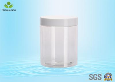 Cina 500ml barattolo crema di plastica trasparente, barattolo cosmetico di plastica con il cappuccio bianco in vendita