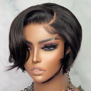 China 13*1 T Part Pixie Cut Wig Human Hair Short Cheap Wig for sale