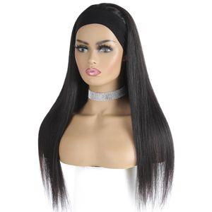 China Wholesale Brazilian Human Hair Water Wave Curly Machine Head Band Wig for sale
