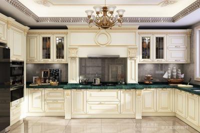 China Opulent and Refined Custom Stainless Steel Kitchen Cabinetry with Deep Green Marble Countertop and Soft-Close Doors for sale