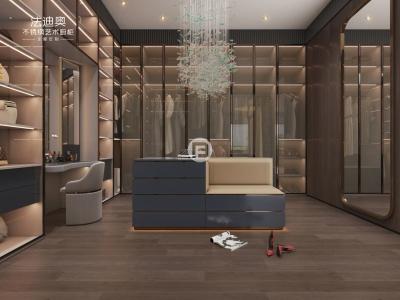 Cina U-Shaped Navy Blue High End Walk In Closets Con Porte Di Vetro Trasparenti OEM ODM in vendita