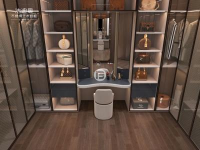 Cina U-Shaped Navy Blue High End Walk In Closets Con Porte Di Vetro Trasparenti OEM ODM in vendita