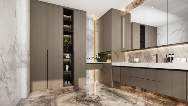 Quality Luxe Dual Space Stainless Steel Bathroom Cabinet With Extensive Storage for sale