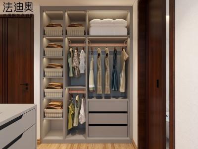China Modern And Functional Grey Walk-In Closet With Multiple Storage Solution for sale