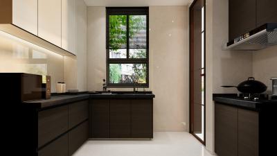 China Houtgraan Elegante en duurzame Fadior Moderne kookkast van roestvrij staal Te koop