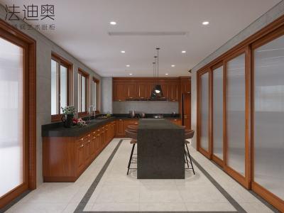 China Nieuwe Chinese houten keukenkast met een eiland op de vloer Te koop