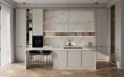 China Europese keukenkasten Minimalistische lijn esthetiek met voldoende opslagruimte Te koop