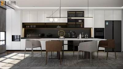 China Fadior Stainless Steel Matte Black Kitchen Cabinet  With Integrated Island Counter Stainless Steel for sale
