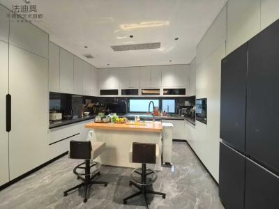 China White Matte Stainless Steel Kitchen Cabinets with Integrated Appliances for sale