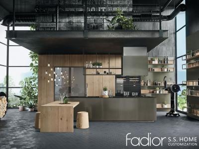China Custom Configurable Stainless Steel Kitchen Cabinet with Island-Centered Planning and Long-Term Value for sale