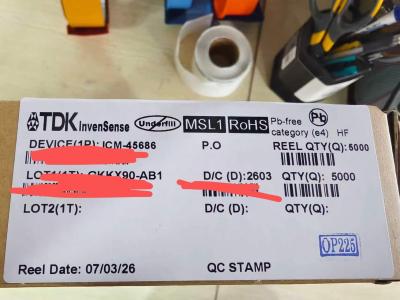 China ICM-45686 It is a high-performance dual-interface (UI+AUX)6-axis MEMS motion tracking device. for sale