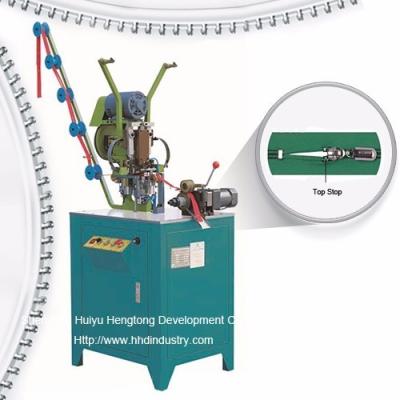 중국 자동 나일론 지퍼 기계 상단 스톱 삽입기 의류 판매용