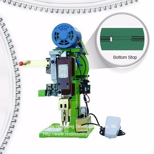 Quality Garment Accessory Workshops Semi Auto Nylon Zipper Bottom Stop Machine for sale