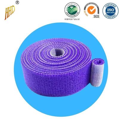 China Purple Nylon Back-to-Back Double-Sided Hook and Loop Tape Roll Premium Durable Strong Adhesion Factory Direct Wholesale OEM for sale