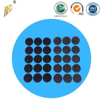 China Black Round Premium Nylon Self-Adhesive Hook and Loop Tape High Adhesion Reusable Factory Direct Wholesale OEM for sale