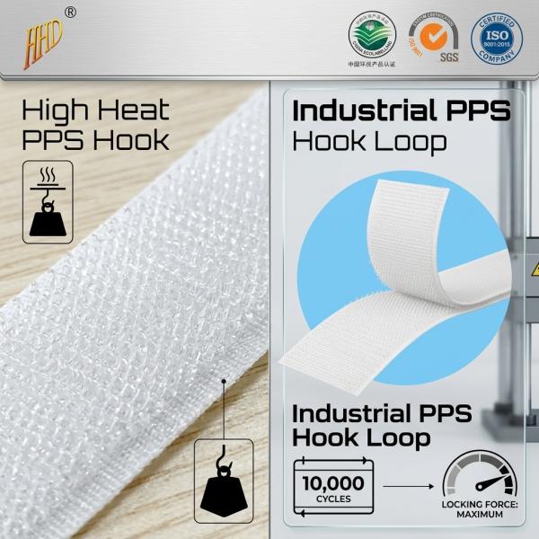 Quality 260°C Heat Resistant Durable PPS Hook and Loop Strap for High-Temperature Applications for sale