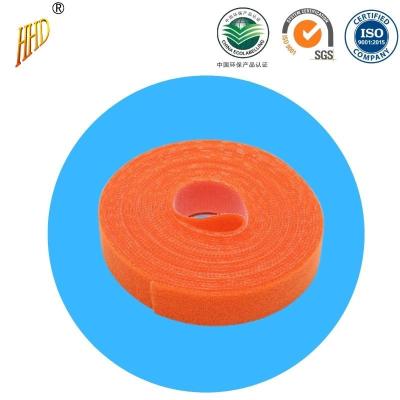 China Orange Nylon Hook and Loop Cable Tie Manufacturer | Double Sided Self-Gripping Wrap Strap Supplier for Color Coded Cable Management OEM Wholesale for sale