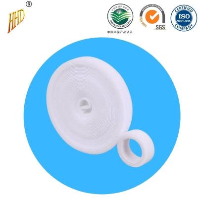 China White Nylon Hook and Loop Cable Tie Manufacturer | Back to Back Self-Gripping Strap Supplier for Clean Cable Organization OEM Wholesale for sale