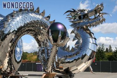 Cina Grande acciaio inossidabile su misura Dragon Sculpture Outdoor Metal Decoration in vendita