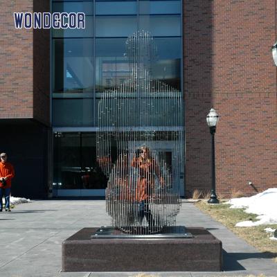 China 150cm Forged Metal Sculpture Vanishing Modern Figure Sculpture for sale